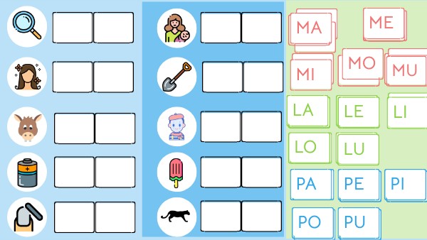 Construir palabras de 2 sílabas | Genially