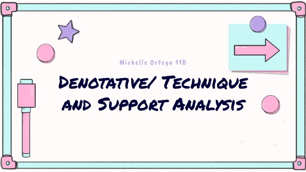 Denotative/ Technique and Support Analysis