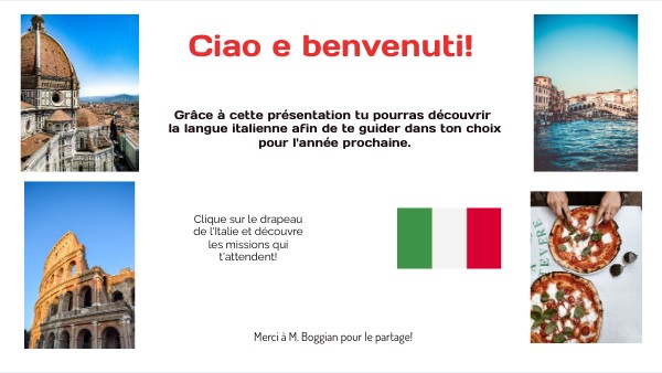 Initiation Italien 6e - Escape Game | Genially