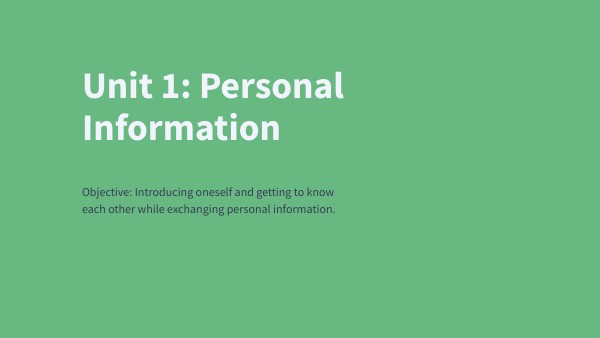 Unit 1 - Level 3 (lesson 2 A)