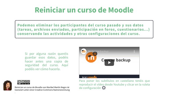 Reiniciar un curso de Moodle | Genially