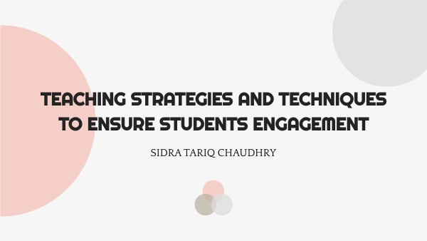 Teaching Strategies and Techniques