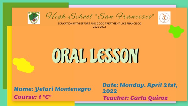 ORAL LESSON