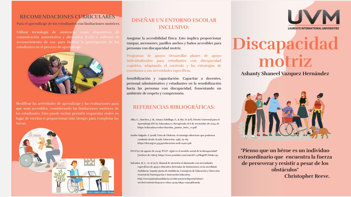 TRÍPTICO Discapacidad motriz | Genially