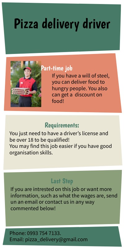 Pizza delivery driver | Genially