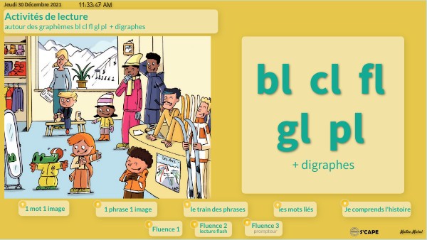 Graphèmes "bl cl ... + digraphes" | Genially