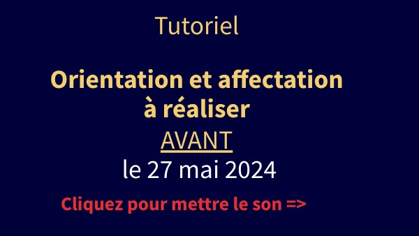 Procédure d'affectation en lycée | Genially