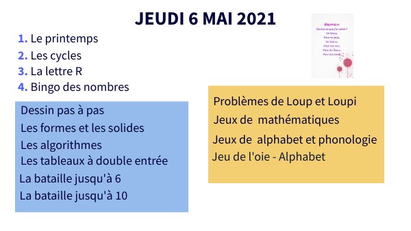 Jeudi 6 mai 2021