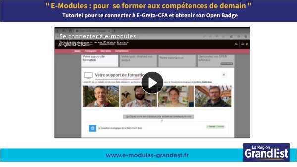 Tuto accès E-Modules sur E-GRETA-CFA | Genially