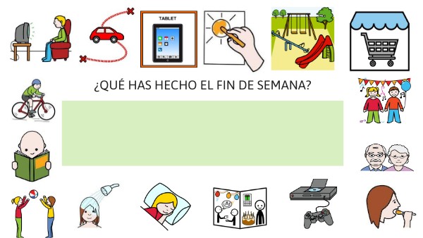 agenda ¿qué he hecho fin de semana? arasaac | Genially