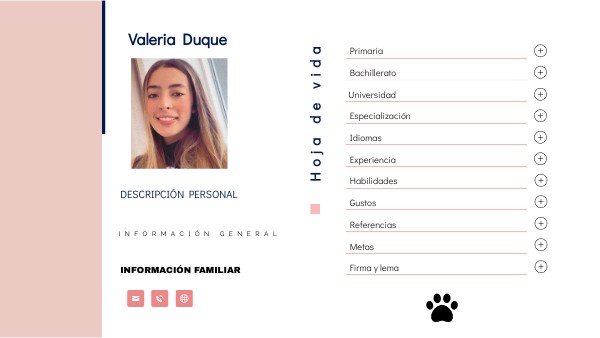 Hoja de vida Valeria Duque HUELLITAS