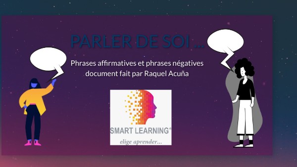 Parler de soi et phrases affirmatives et négatives | Genially