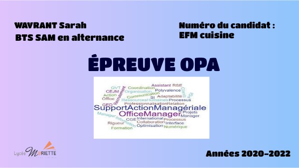 EPREUVE OPA | Genially