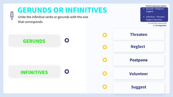 GERUNDS OR INIFINITIVES | Genially