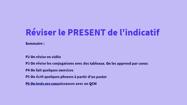 Présent de l'indicatif | Genially
