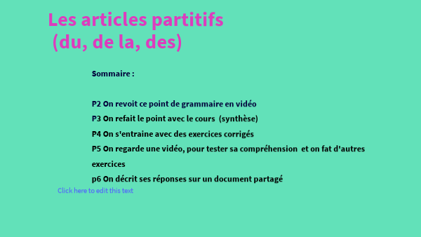 Les articles partitifs | Genially