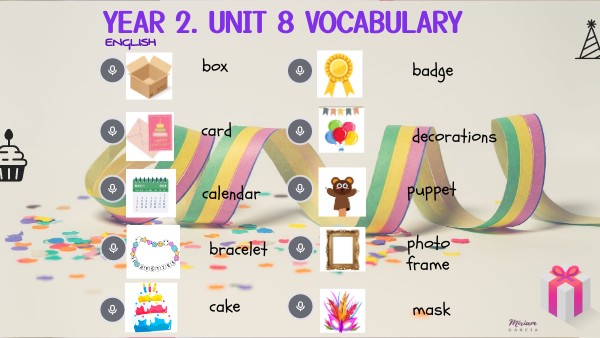 Y2. VOCABULARY ENGLISH U8 | Genially