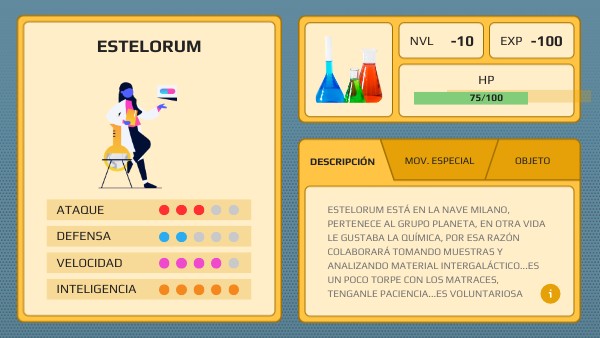 FICHA PERSONAJE ESTELORUM ( ESTELA MARIA ANDRADE)