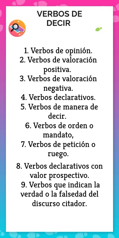 VERBOS DE DECIR