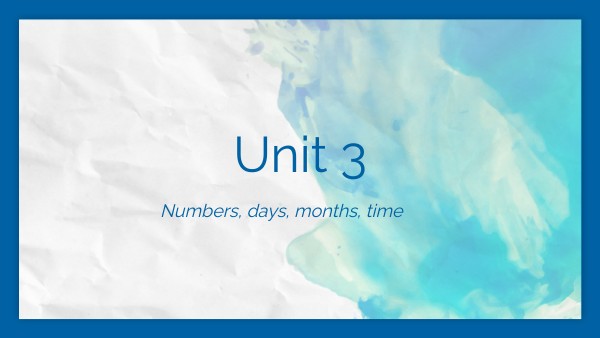 Unit 3, level 1 | Genially