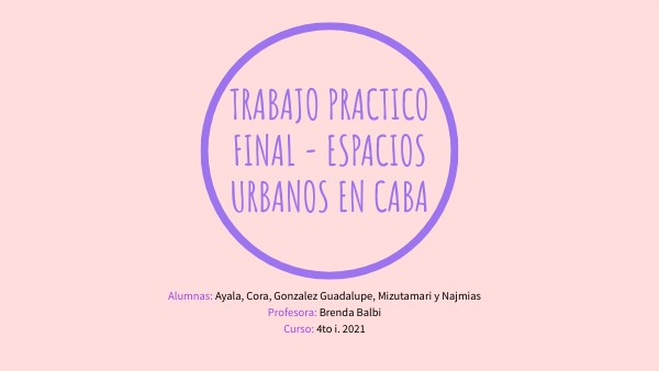 TRABAJO PRACTICO FINAL - ESPACIOS URBANOS EN CABA | Genially