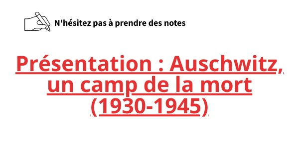 Présentation: Auschwitz, un camp de la mor | Genially
