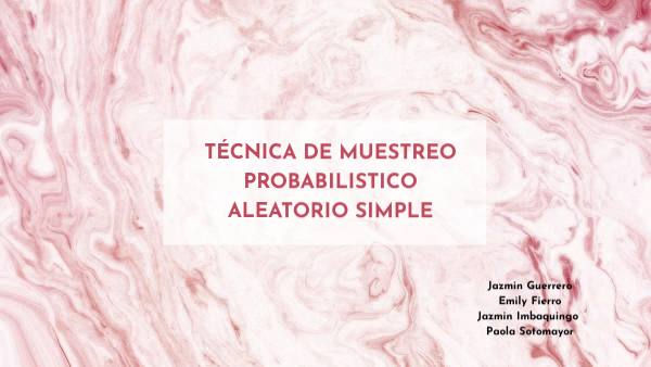 MUESTREO ALEATORIO SIMPLE | Genially