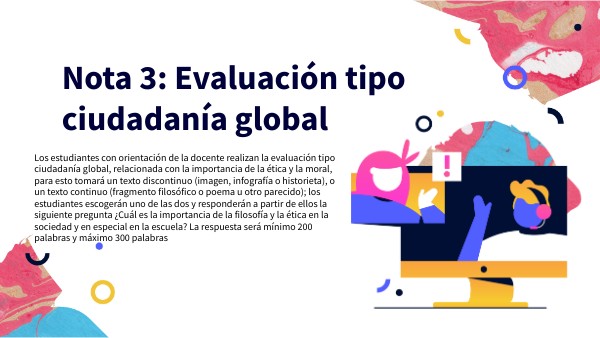 Nota 3: Evaluación tipo ciudadanía global | Genially