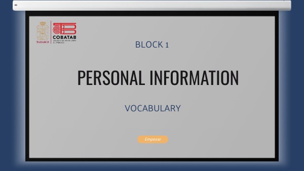 Bloc 1 Personal information vocabulary | Genially