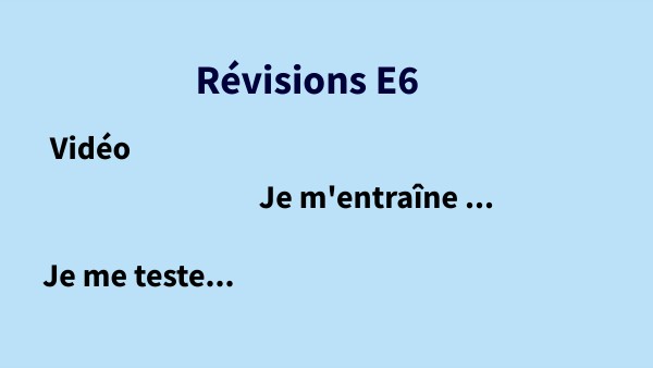 Révisions E6 | Genially