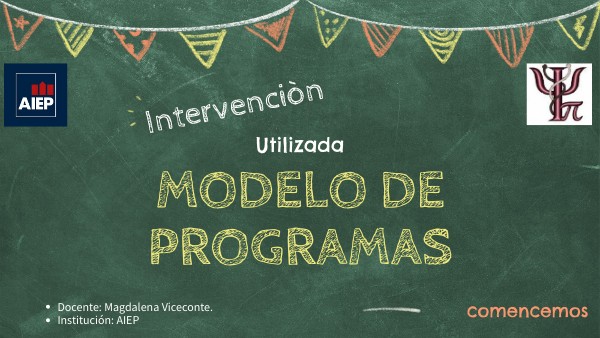 PRESENTACIÓN programa de intervencion individual modelo de programas | Genially