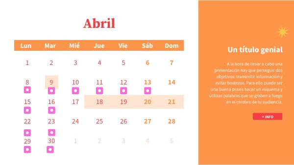 Calendario abril | Genially