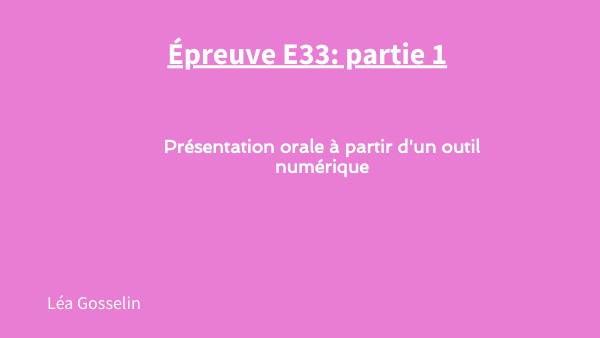 E33 Léa Gosselin | Genially