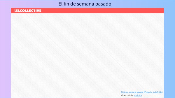 El fin de semana pasado | Genially
