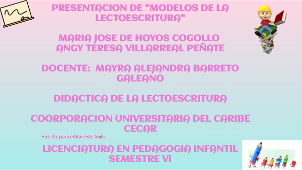presentación "modelos de la lectoescritura" | Genially