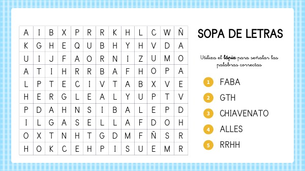 SOPA DE LETRAS RRHH