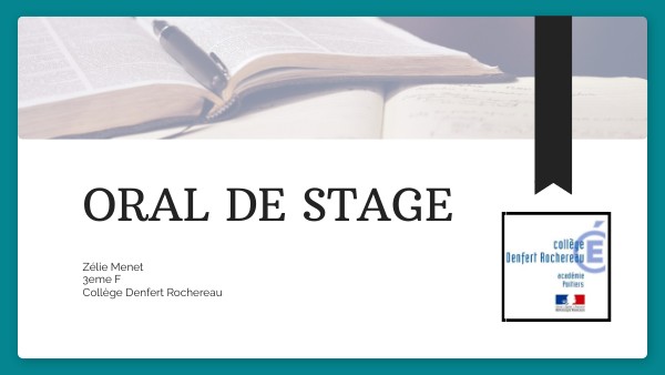 Oral de stage | Genially