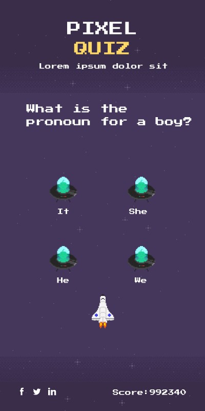 QUIZ PIXEL NAVE ESPACIAL LANGUAGE