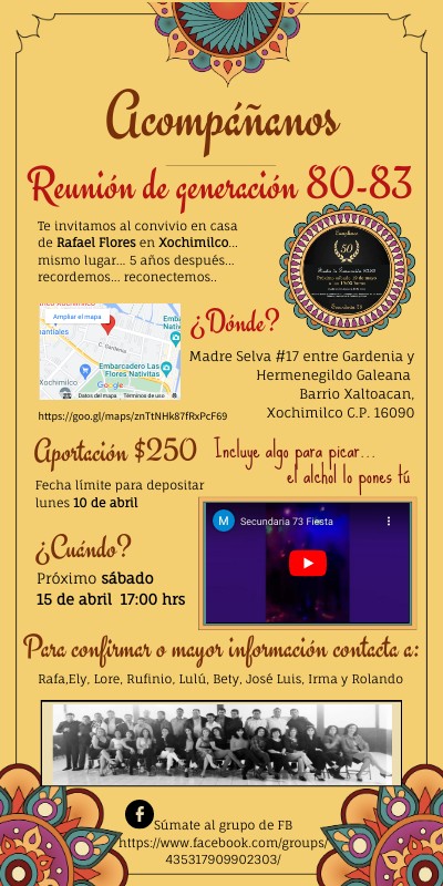 Invitación Reunión Abril 15 Sec 73 | Genially