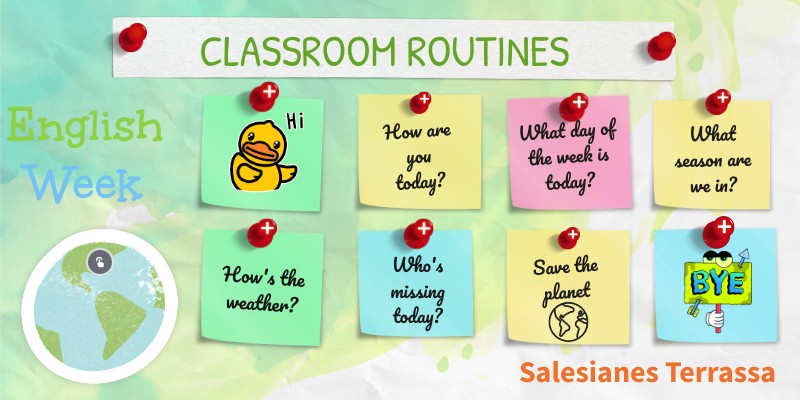 Classroom routines English Week | Genially