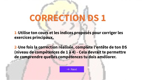 Correction DS1- D 2023 2024 | Genially