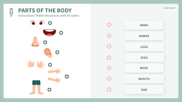MATCH PARTS OF THE BODY | Genially