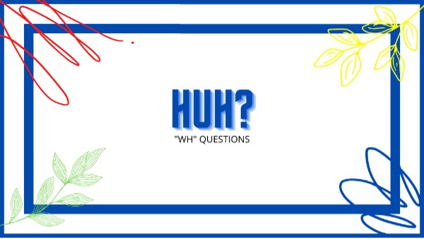 HUH? "wh" questions
