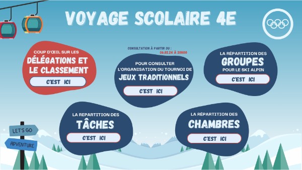 Séjour au ski - 4e - 2024 | Genially