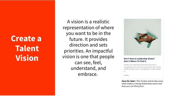 Create a talent vision