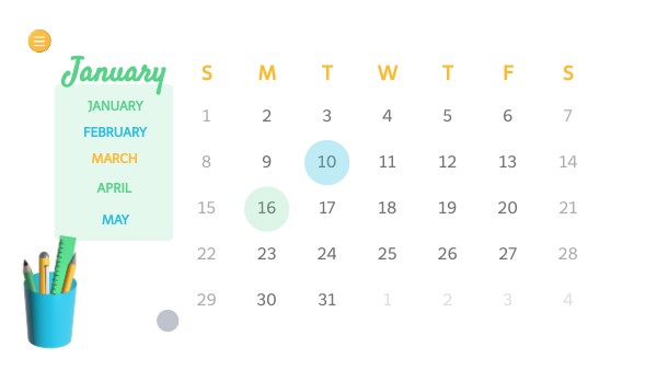 Geometry 2022-2023 Semester 2 Calendar Template | Genially