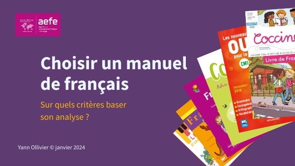 Choisir un manuel de français | Genially