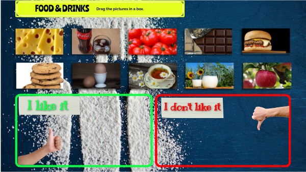 FOODS & DRINKS (like-don't like) | Genially