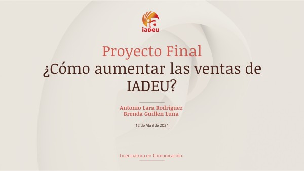 Aumento de ventas en IADEU | Genially