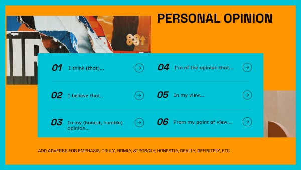Personal Opinion Phrases